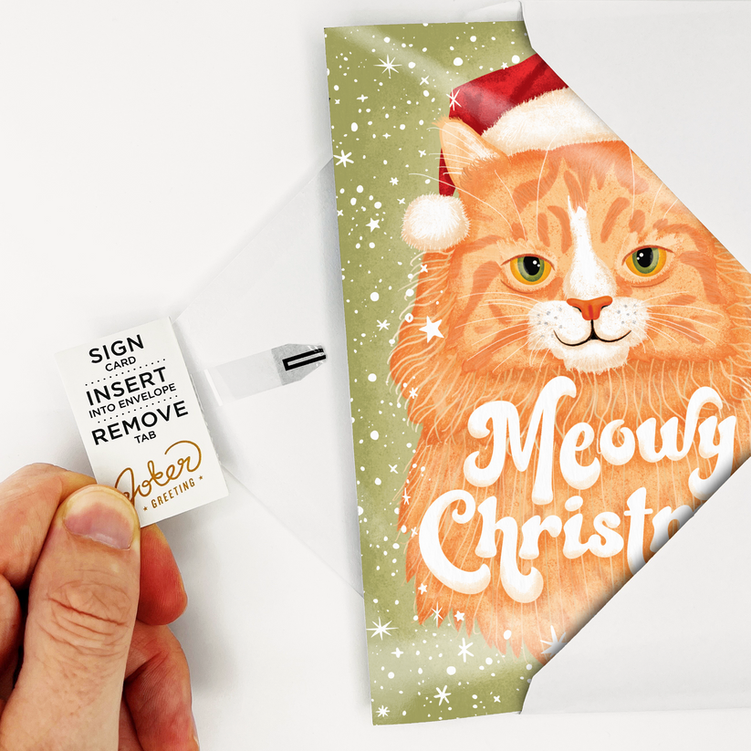 Meowy Christmas Prank Musical Greeting Card & Hidden Glitter Bomb ...